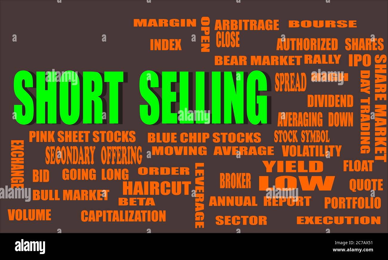 Short Selling A share market related terminology presented with 3d word ...