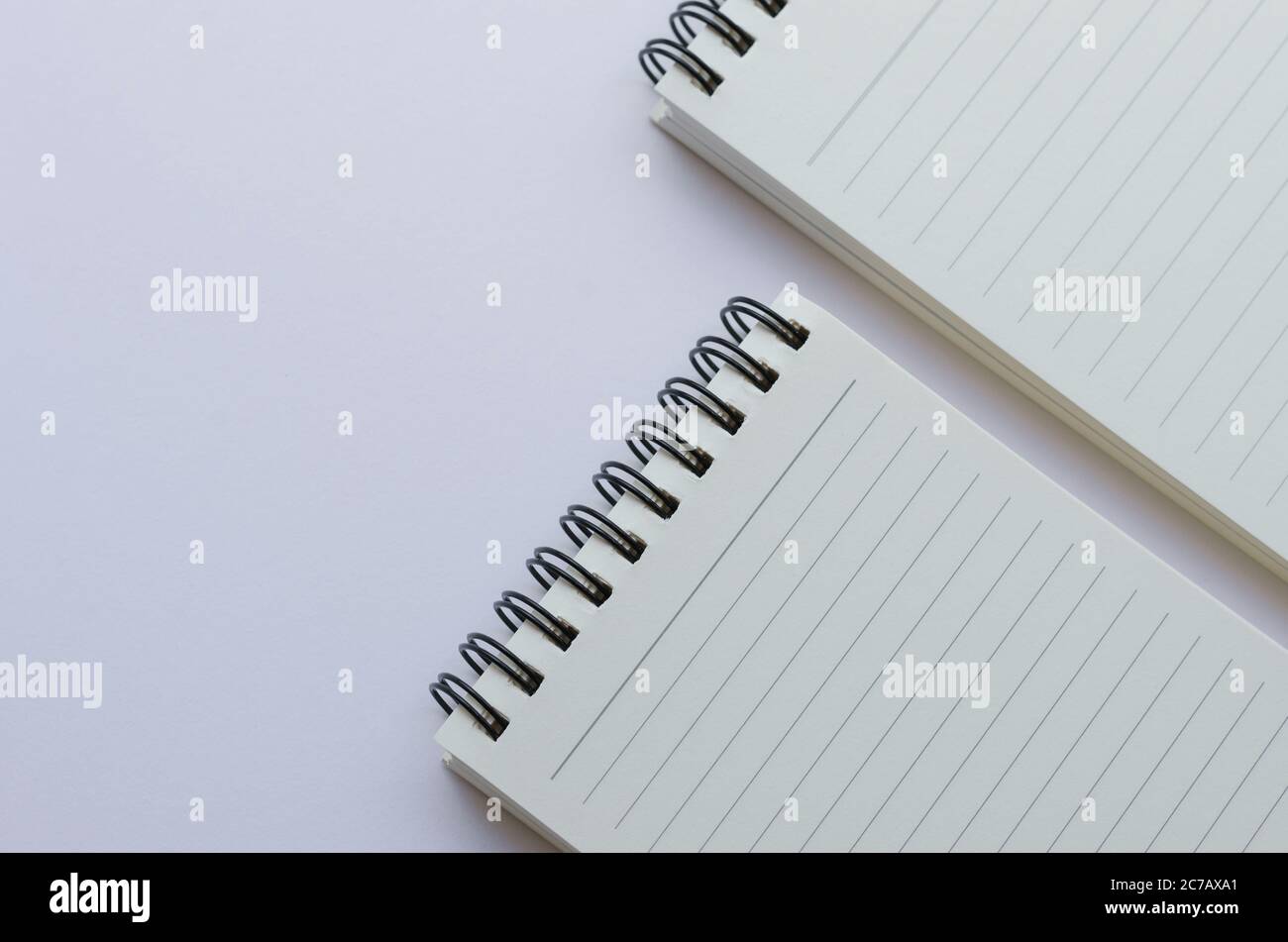 Wirebound Notebook Open Lined Paper Stock Photo - Alamy