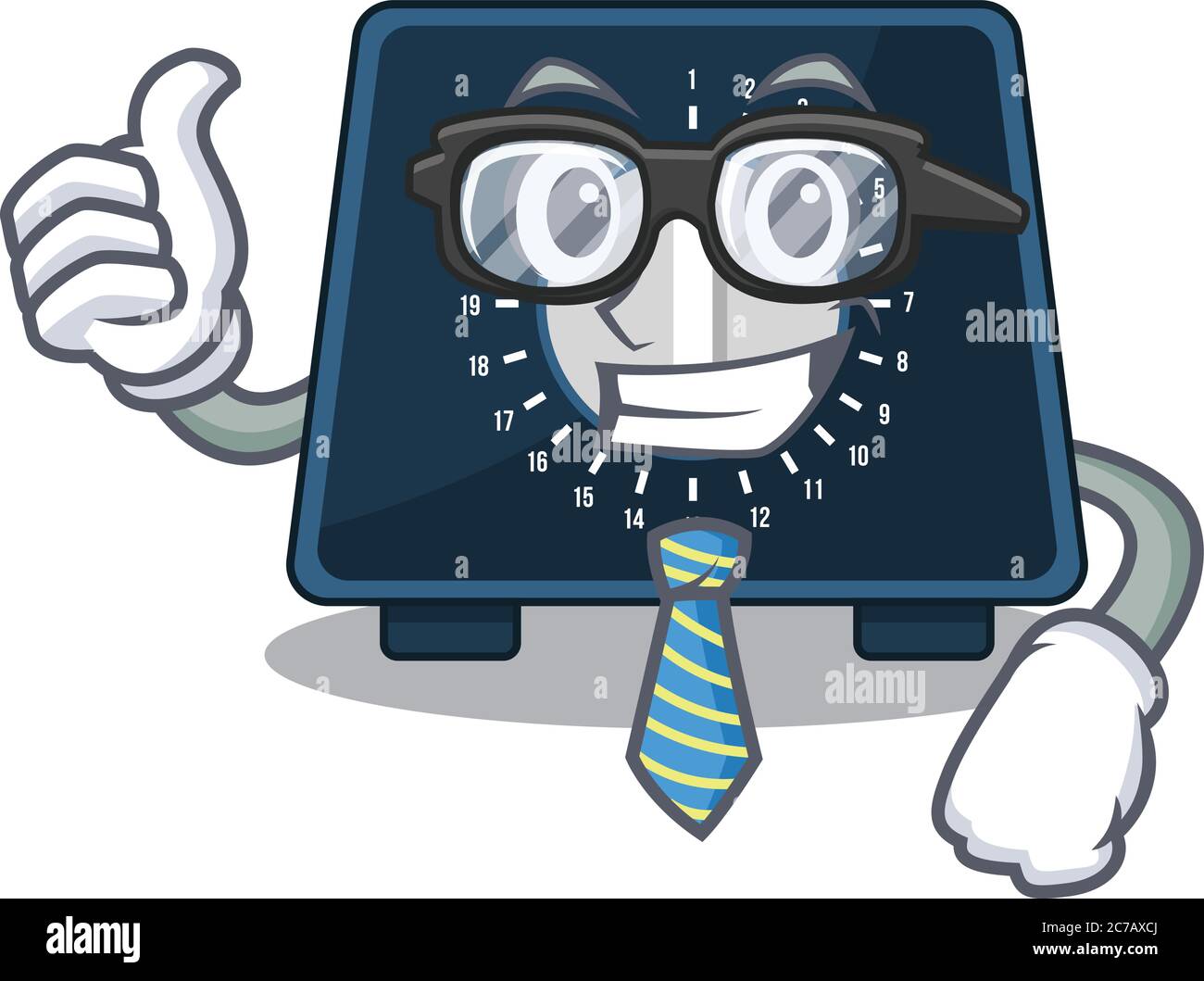 cartoon drawing of kitchen timer Businessman wearing glasses and tie ...