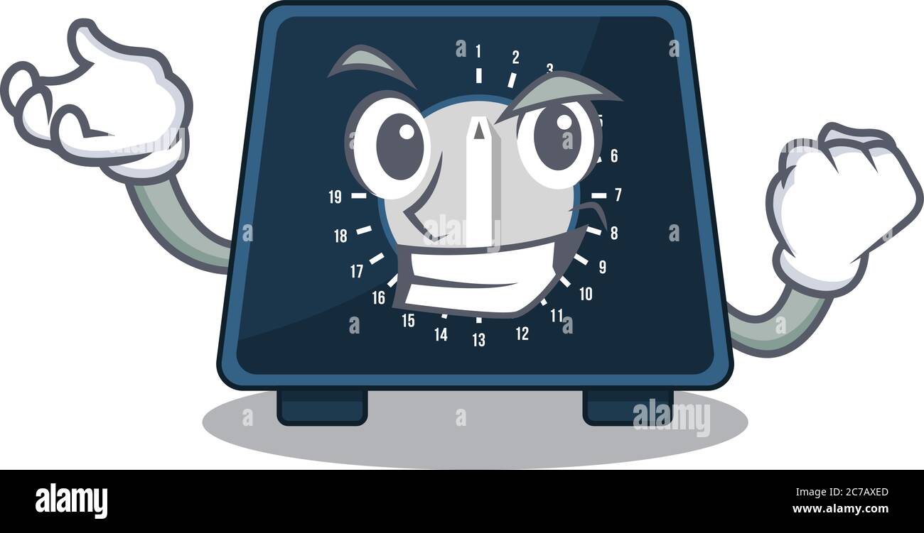 A funny cartoon design concept of kitchen timer with happy face Stock ...