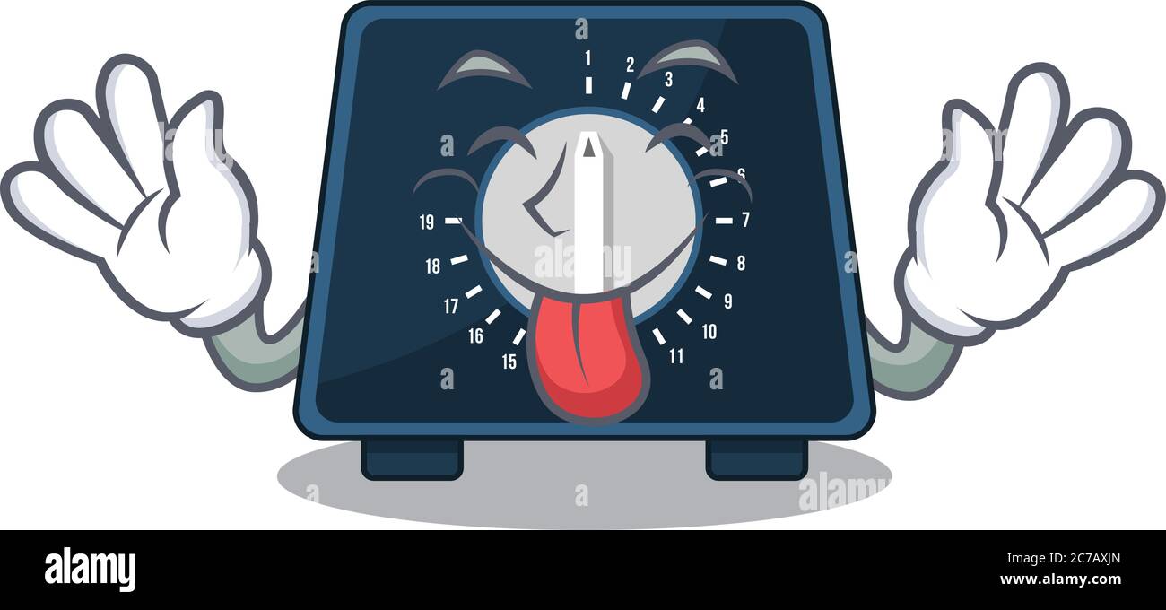 Funny kitchen timer cartoon design with tongue out face Stock Vector ...