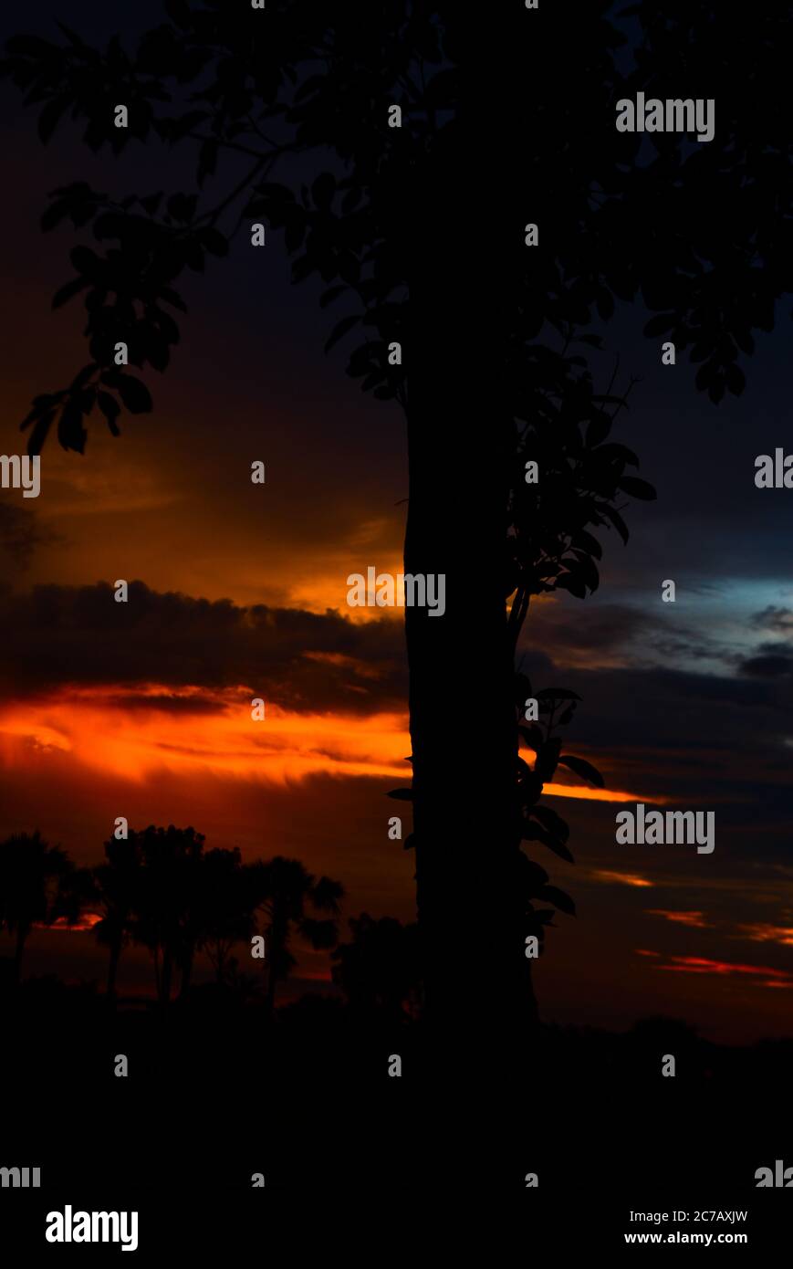Wonderful Sunset in village side Stock Photo - Alamy