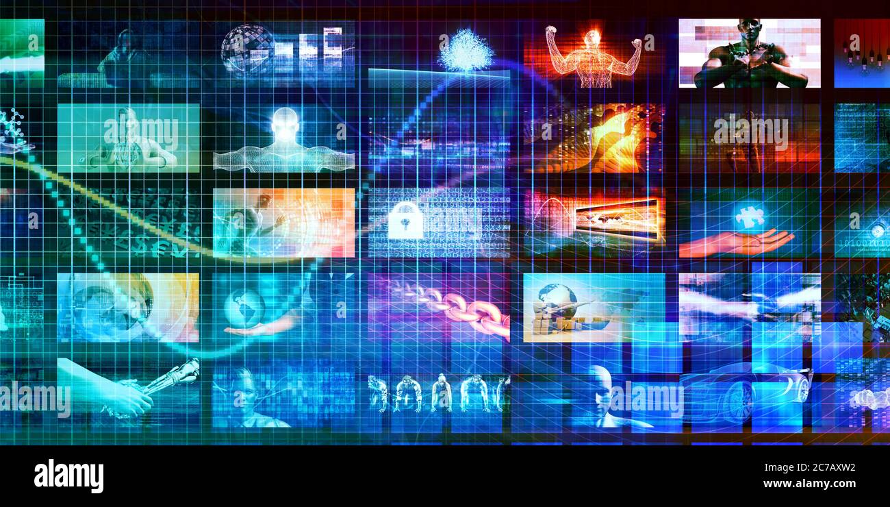 Video Wall Background as a Futuristic Concept for Entertainment Stock ...