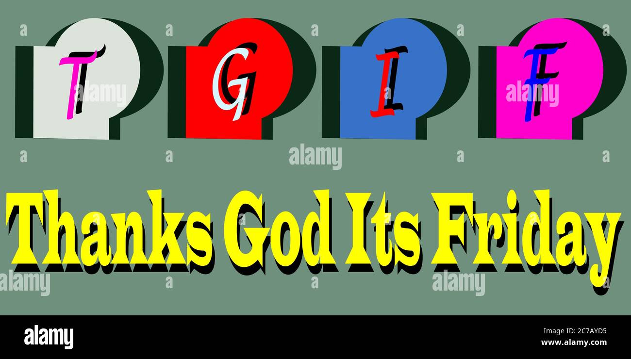 Thanks God its Friday communication tags displayed with logo Stock ...