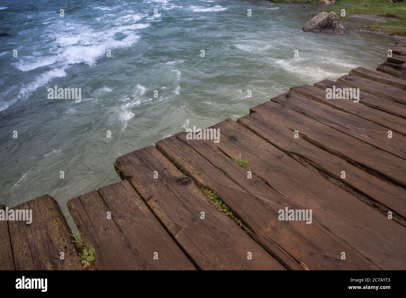 Beautiful brown wood texture bridge hi-res stock photography and images ...