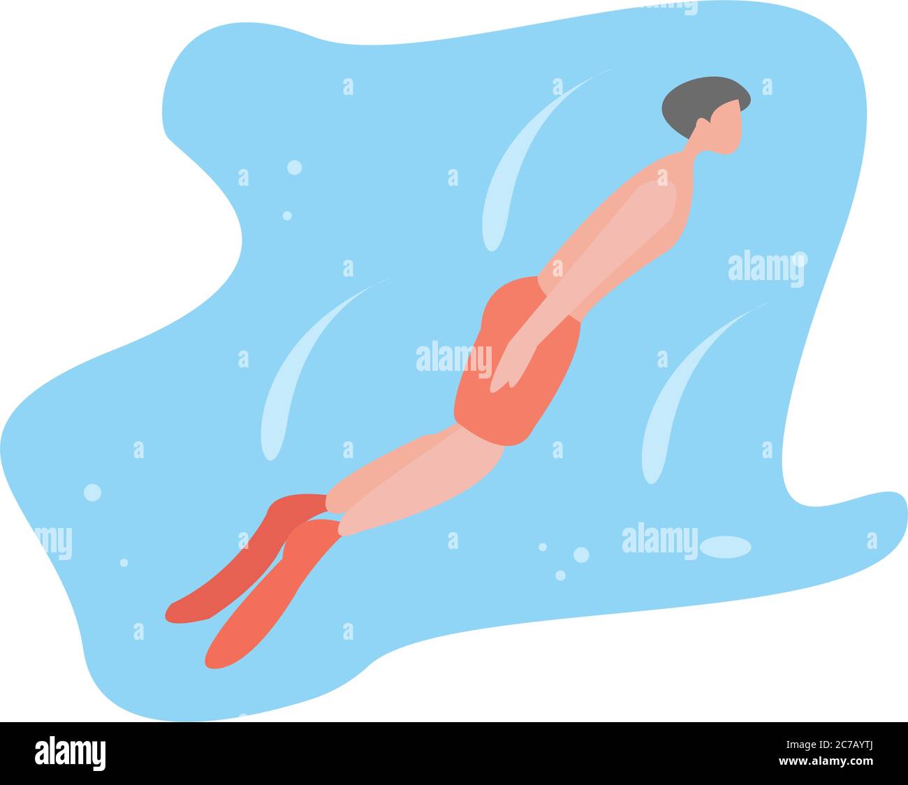 Man scuba diving in the blue ocean Stock Vector Image & Art - Alamy