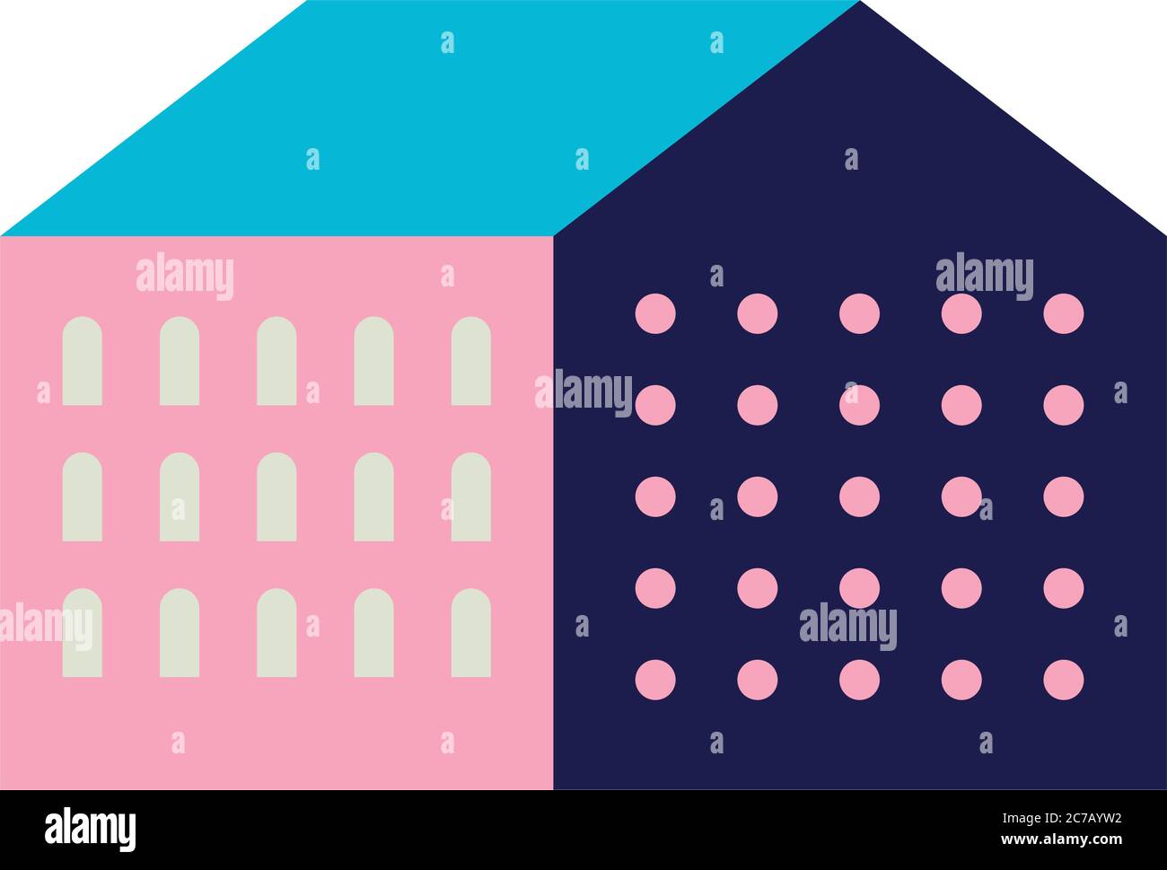 Pink city building design, Abstract geometric architecture and urban ...