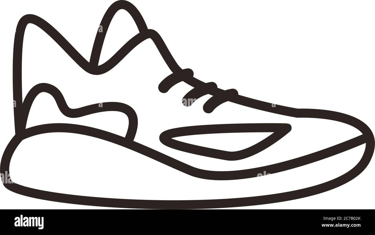 shoe line style icon design, Basketball sport hobby competition and ...