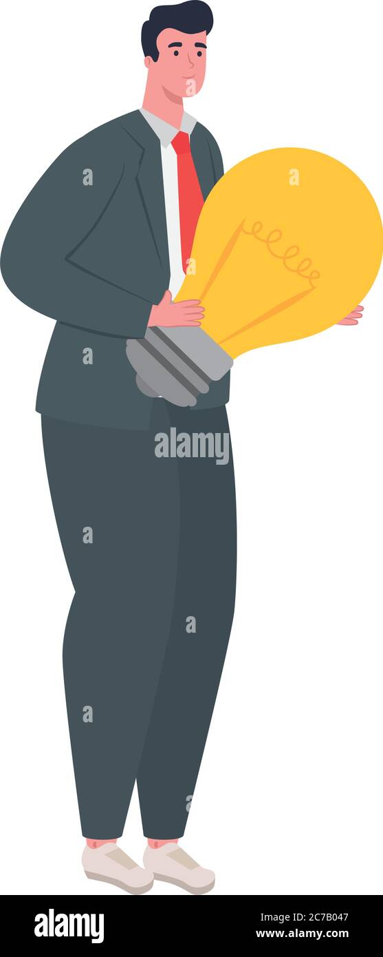 man avatar with light bulb vector design Stock Vector Image & Art - Alamy
