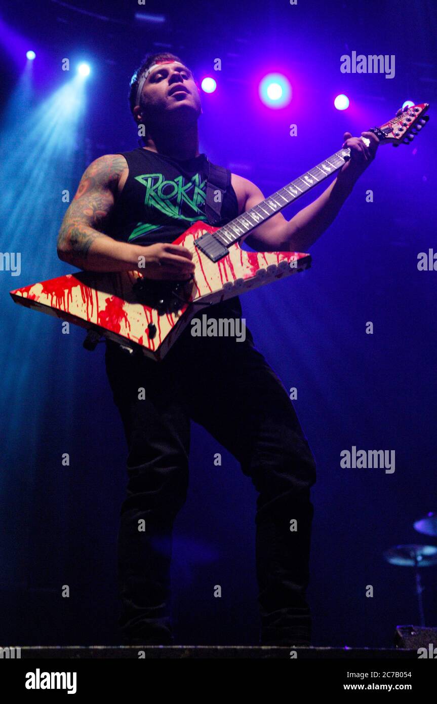 Dan Jacobs of Atreyu performing at the 2008 Rockstar Taste of Chaos at ...