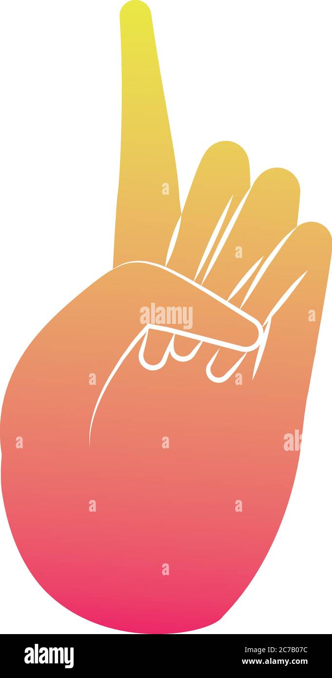 one sign with hand design of People arm finger person learn ...