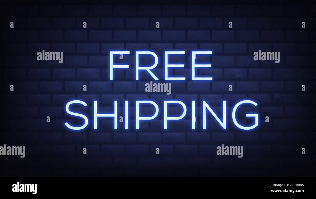 free shipping neon sign illustration use for landing page,website ...