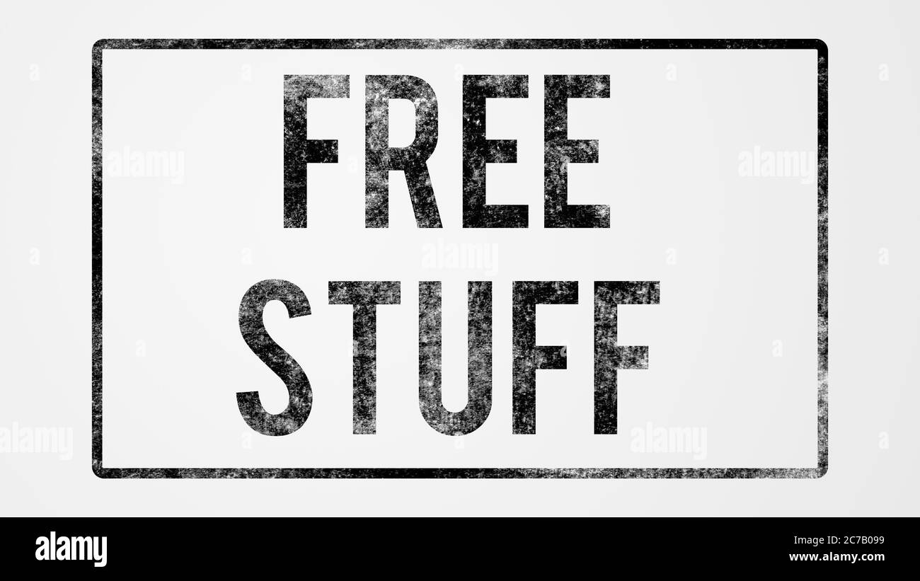 free stuff grunge illustration on white background Stock Photo - Alamy