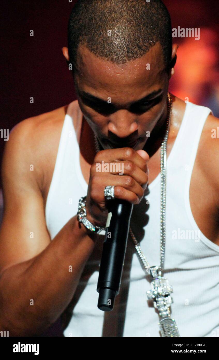 Rapper Clifford Harris Jr. aka T.I. performs at a myspace show at the ...