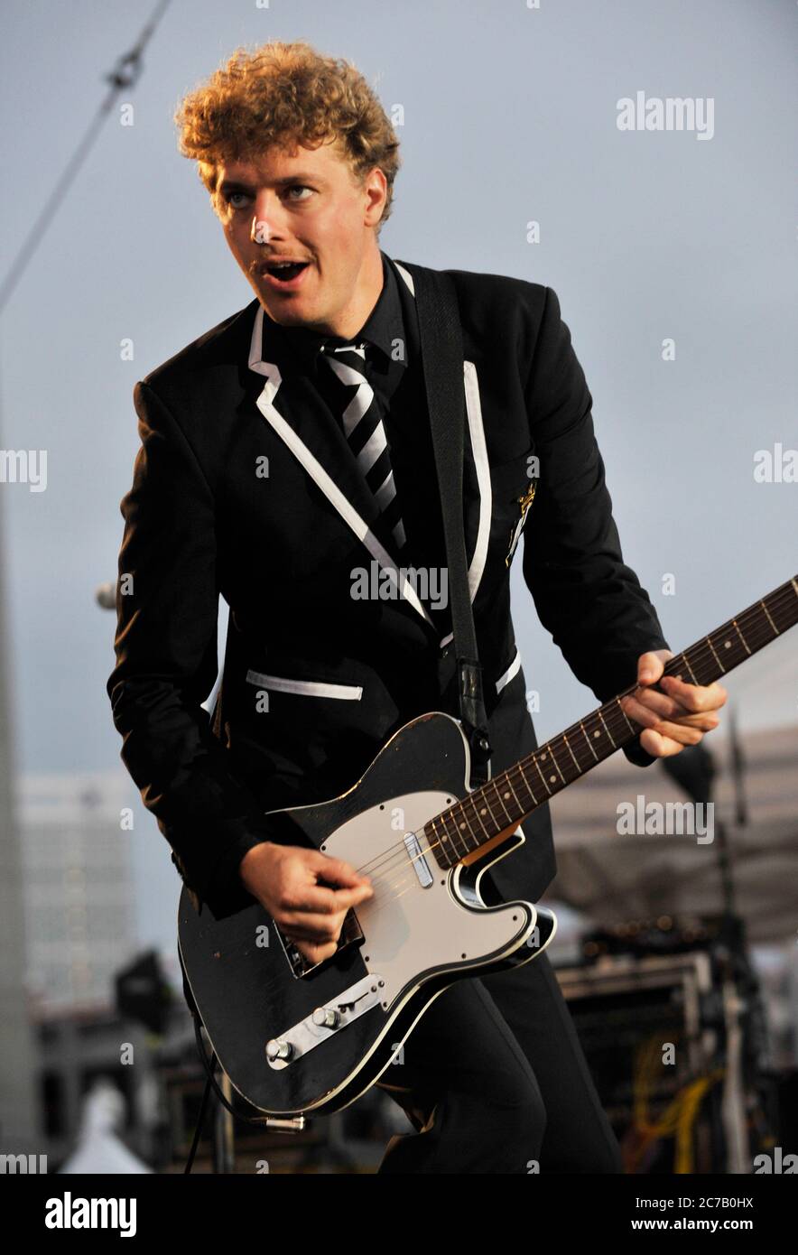 Nicholaus Arson of The Hives performing at the 2008 San Diego Street ...