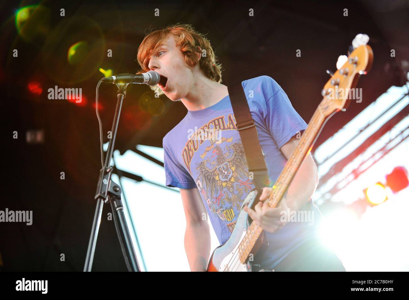 Dave Monks of Tokyo Police Club performing at the 2008 San Diego Street ...