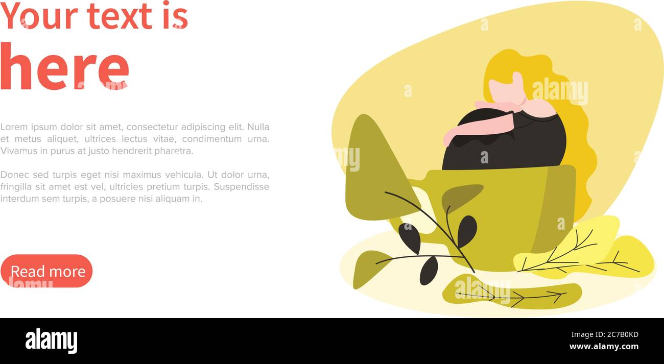 Blond fairy tale model sitting inside a cup Stock Vector Image & Art ...