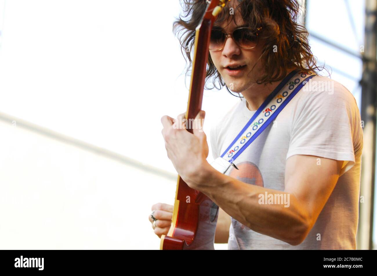 Andrew VanWyngarden of MGMT performing at the 2008 San Diego Street ...