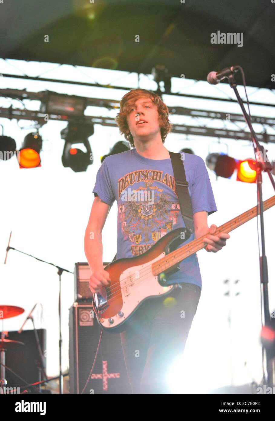 Dave Monks of Tokyo Police Club performing at the 2008 San Diego Street ...