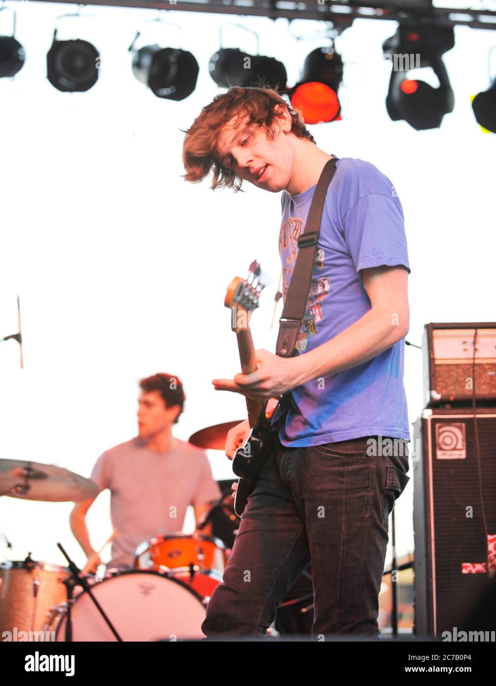 Dave Monks of Tokyo Police Club performing at the 2008 San Diego Street ...
