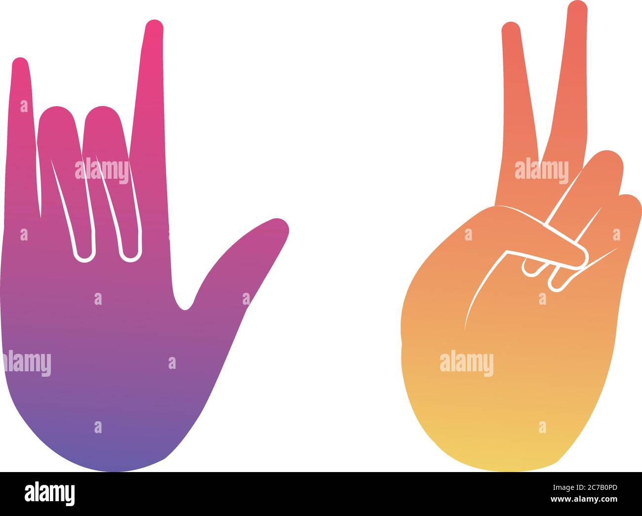 peace love and rock sign hand design of Hippie art and creative theme ...