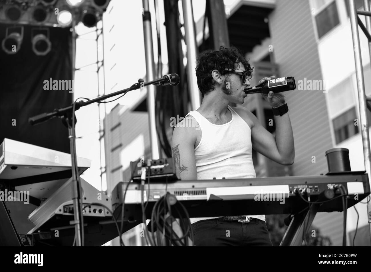Ben Goldwasser of MGMT performing at the 2008 San Diego Street Scene ...