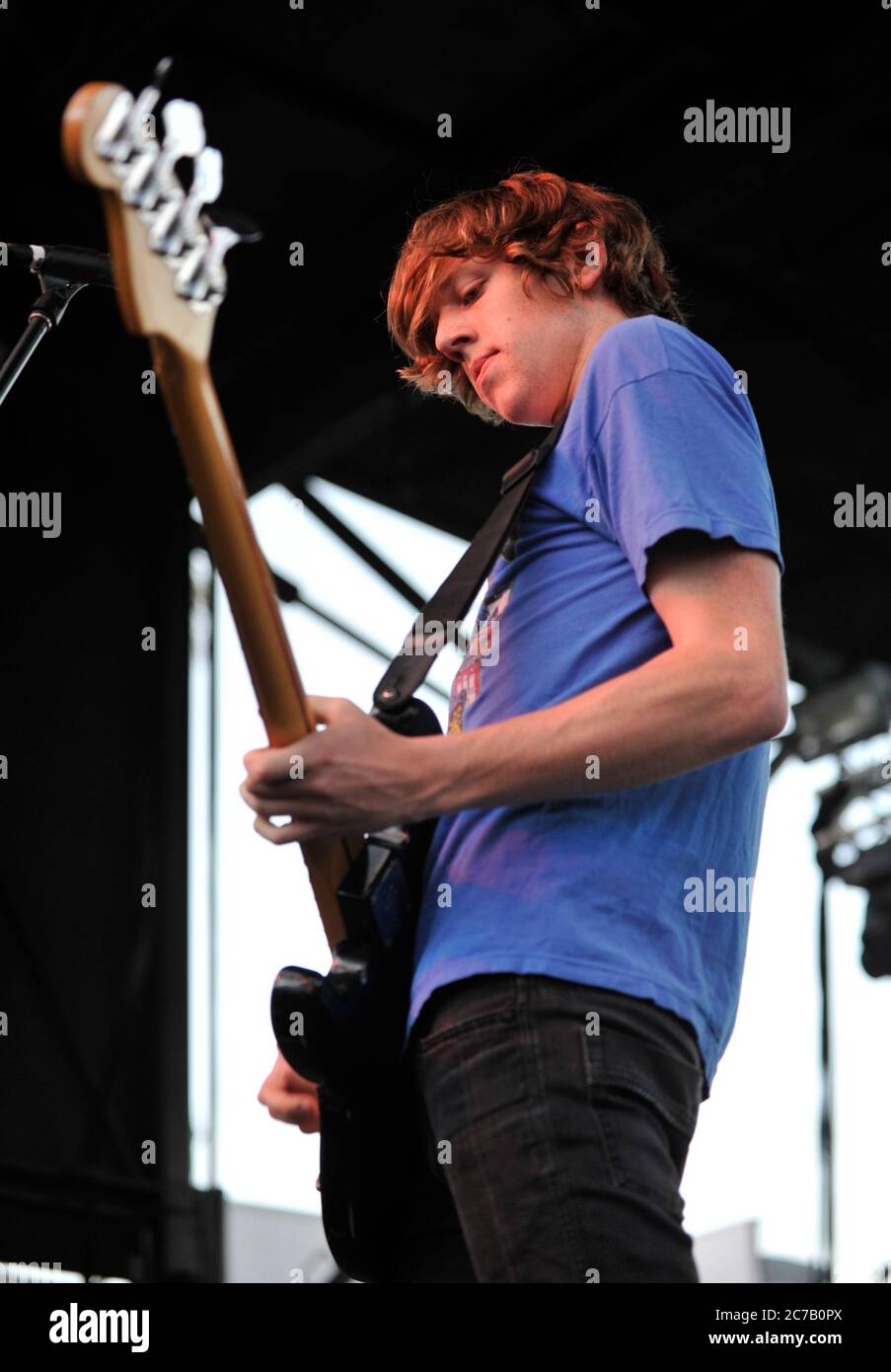 Dave Monks of Tokyo Police Club performing at the 2008 San Diego Street ...