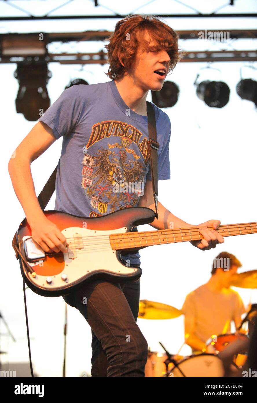 Dave Monks of Tokyo Police Club performing at the 2008 San Diego Street ...