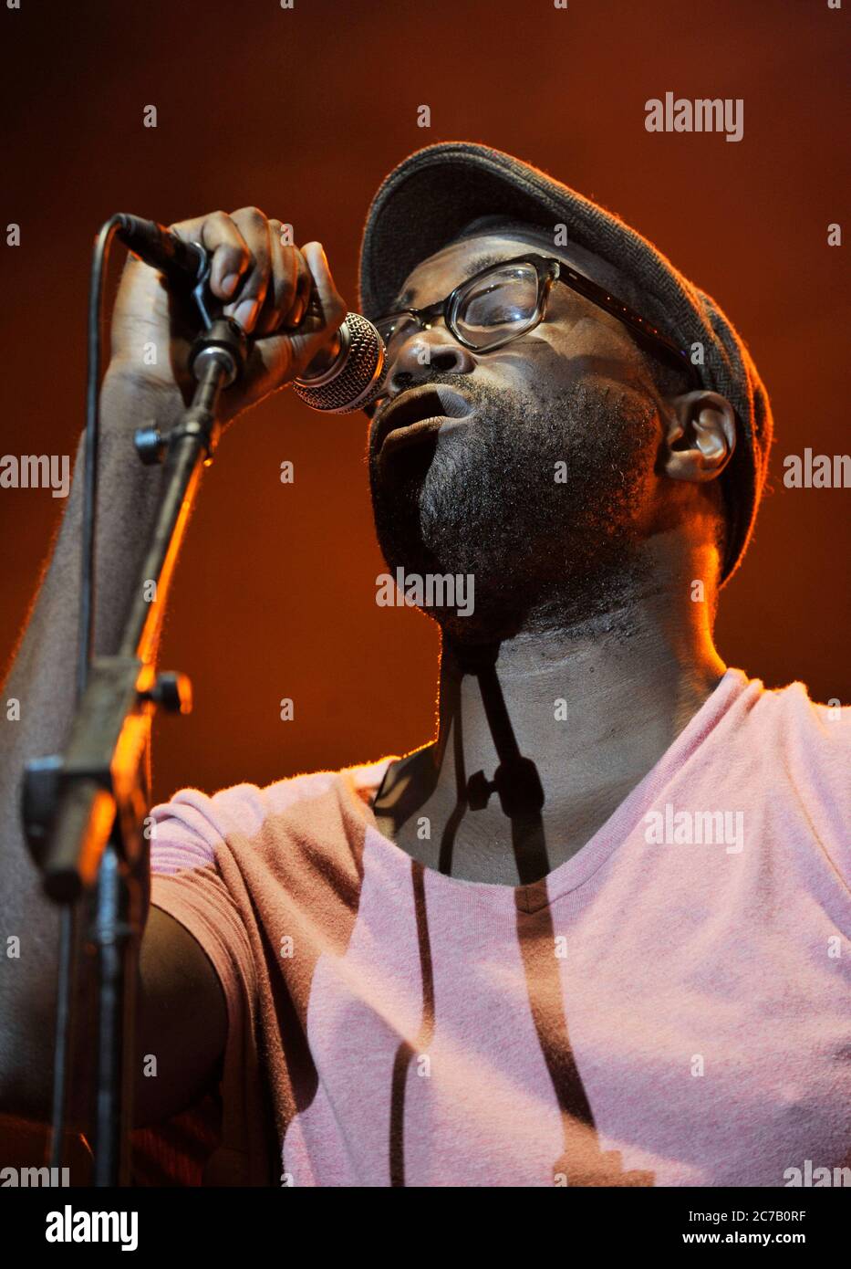 Tunde Adebimpe of TV on the Radio performing at the 2008 San Diego ...