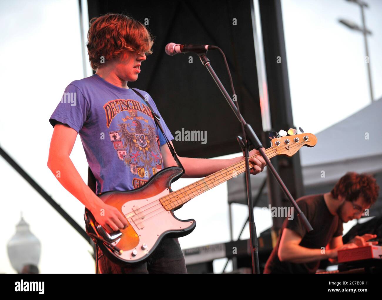 Dave Monks of Tokyo Police Club performing at the 2008 San Diego Street ...