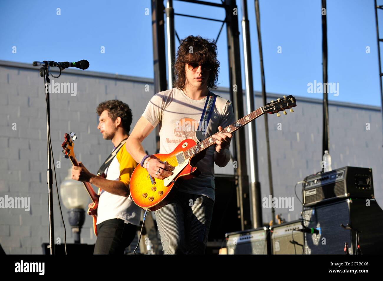 Andrew VanWyngarden of MGMT performing at the 2008 San Diego Street ...