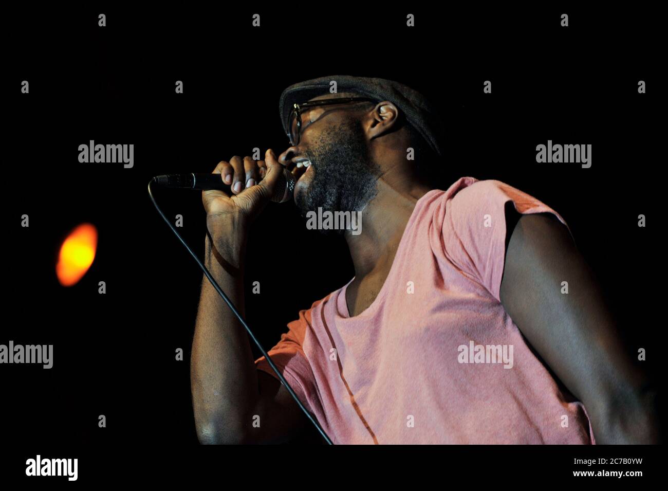 Tunde Adebimpe of TV on the Radio performing at the 2008 San Diego ...