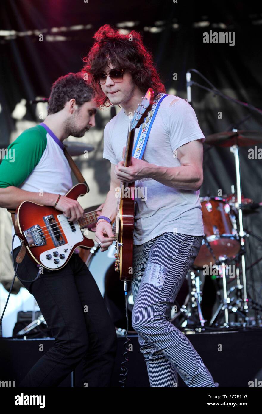 Andrew VanWyngarden of MGMT performing at the 2008 San Diego Street ...