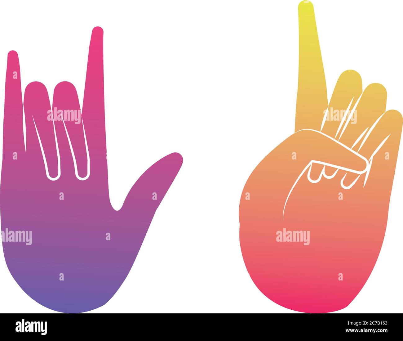 one and rock sign with hand design of People arm finger person learn ...