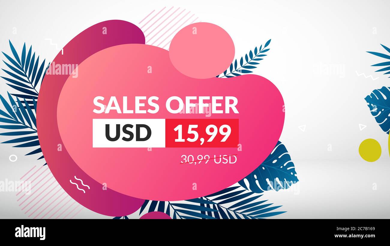 sales offer illustration words shot megaphone Banner design template ...