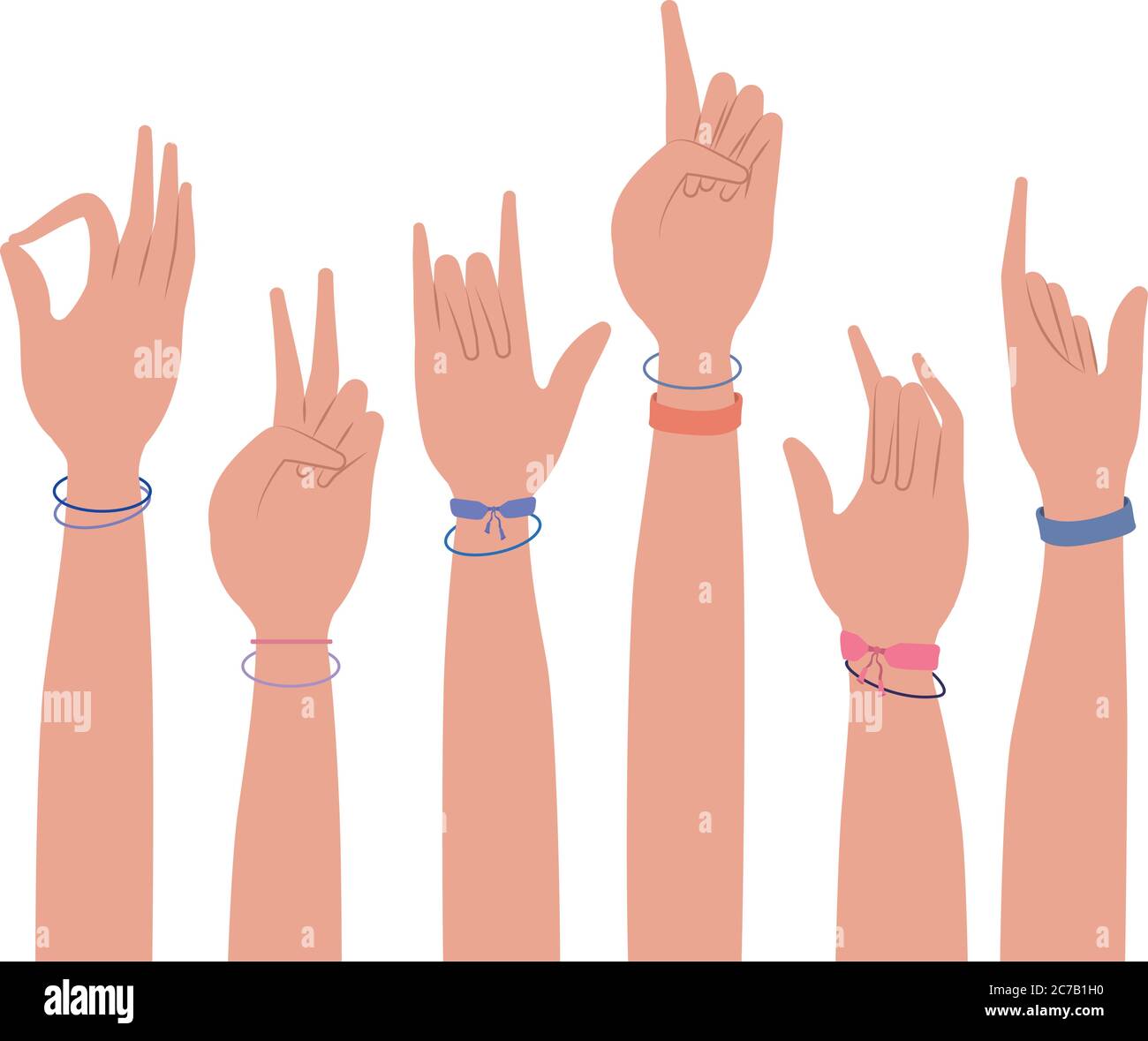 signs hands with wristbands design of People arm finger person learn ...