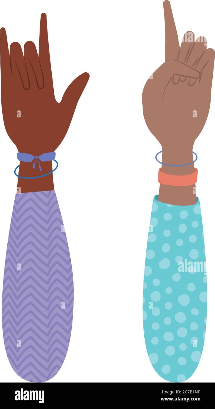 rock and number one sign with hand design of People arm finger person ...