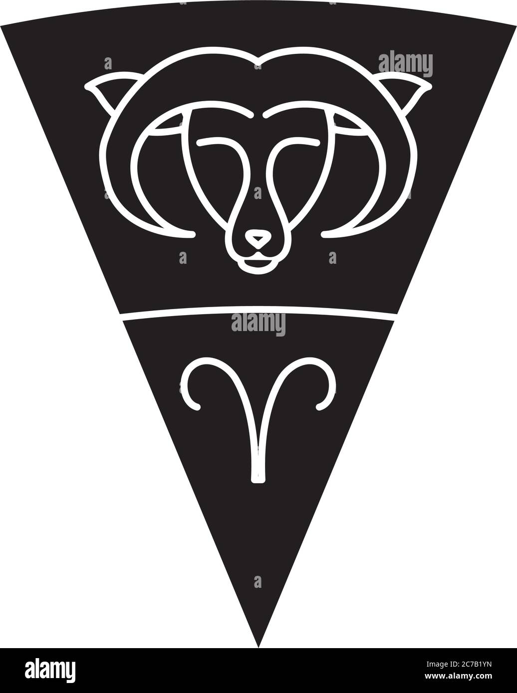 astrology concept, goat symbol of aries sign over white background ...