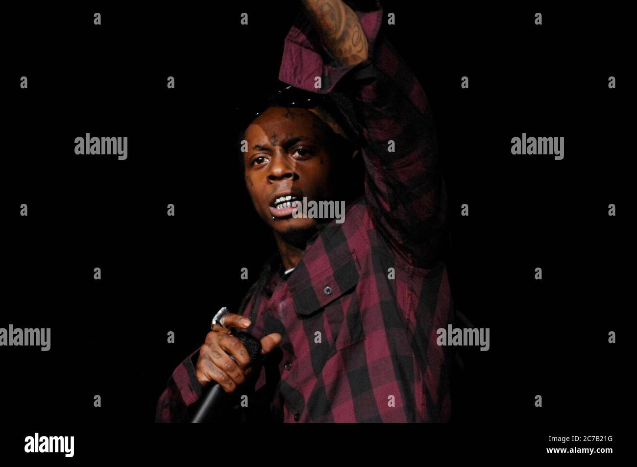 Rapper Lil' Wayne performs at the Gibson Amphitheater in Los Angeles ...