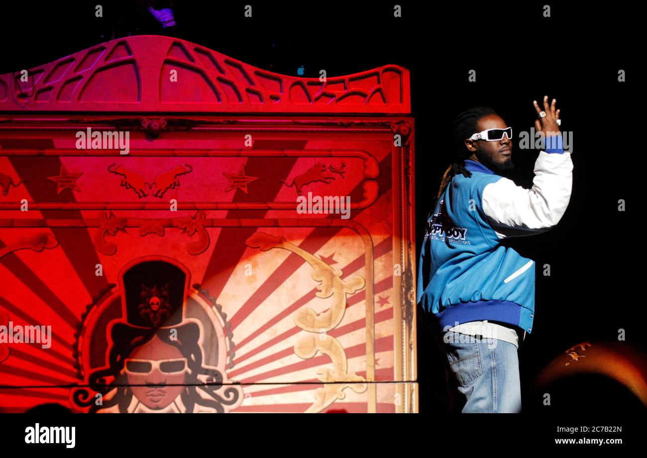 Rapper/Producer T-Pain performs at the Gibson Amphitheater in Los ...