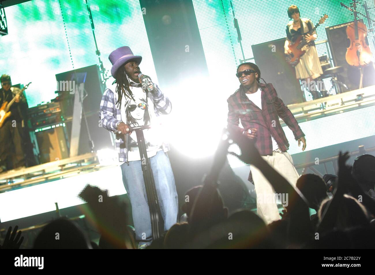 T-Pain and rapper Lil' Wayne performs at the Gibson Amphitheater in Los ...