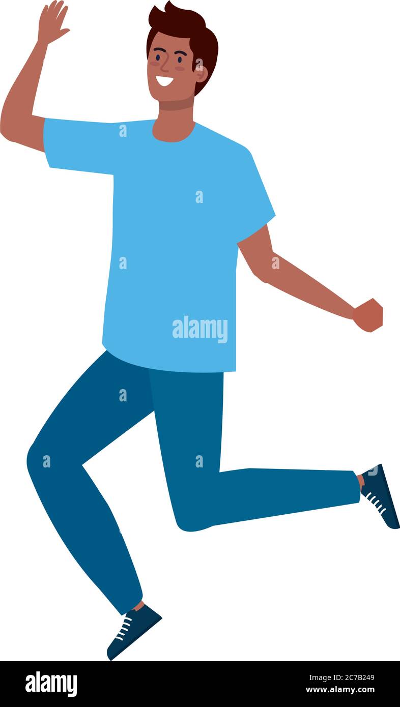 Isolated avatar man jumping vector design Stock Vector Image & Art - Alamy