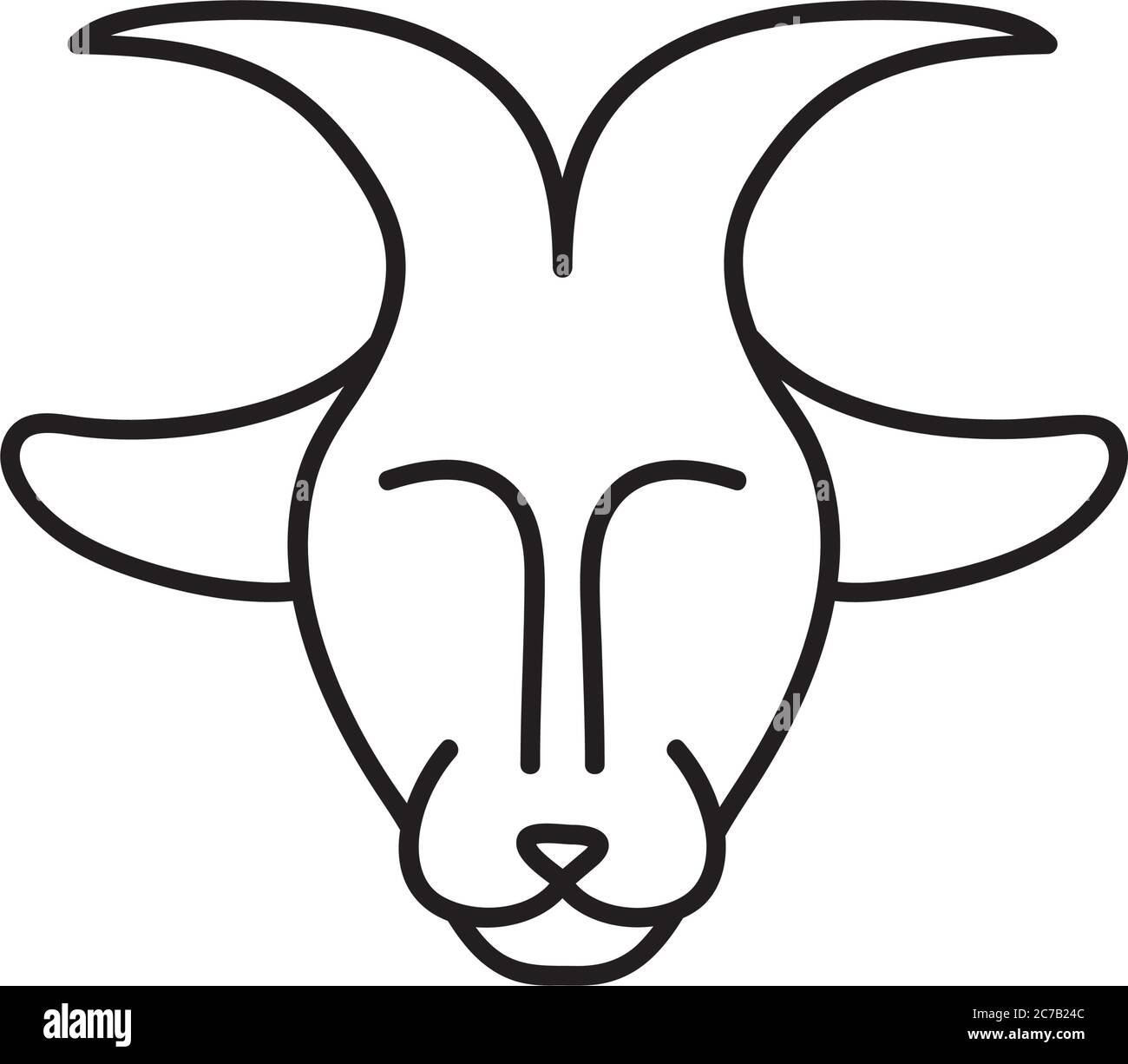 astrology concept, goat symbol of capricorn sign over white background ...