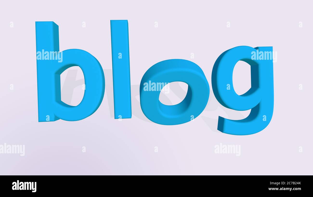 The word BLOG in 3D letters of blue Stock Photo - Alamy