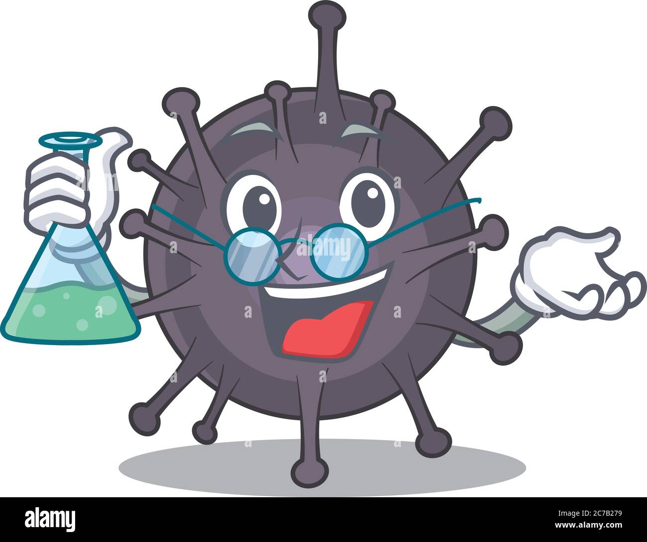 Super Genius Professor of salmonella Caricature character working on a ...