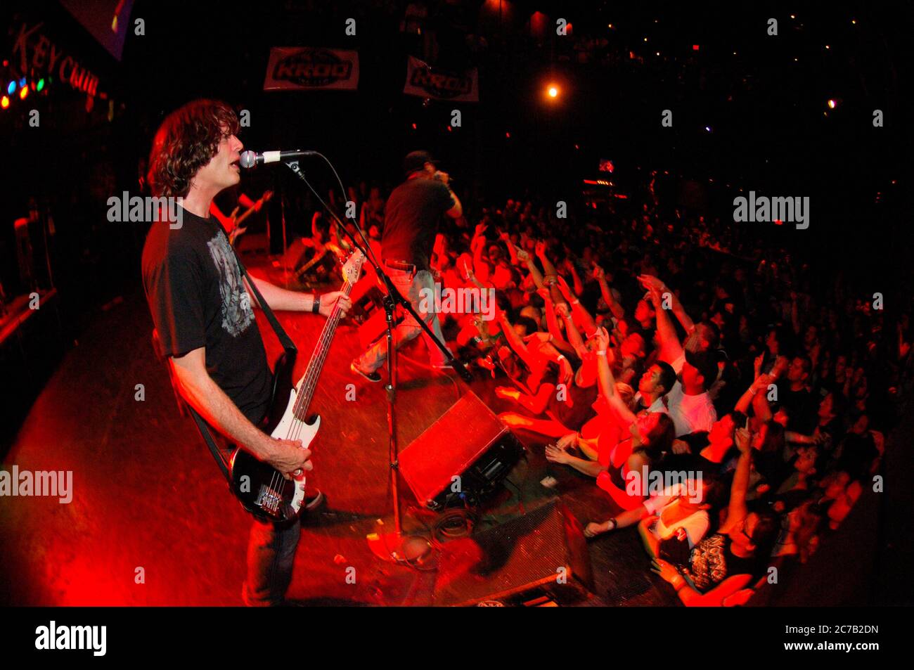 (L-R) Randy Bradbury, Jim Lindberg of Pennywise performing at the Key ...
