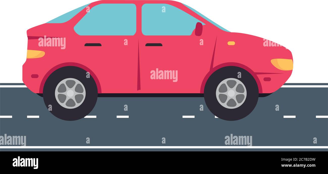 red car vehicle at street vector design Stock Vector Image & Art - Alamy