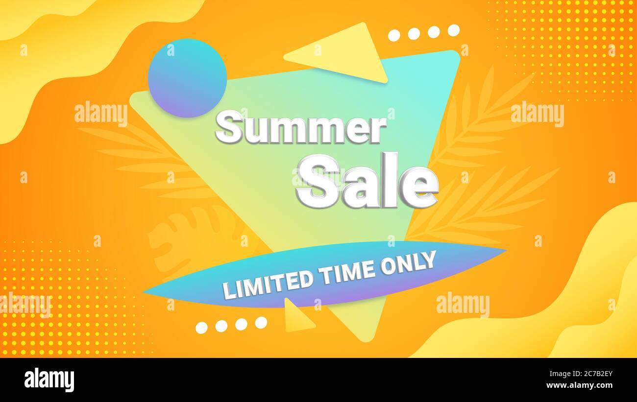 Summer Sale illustration words shot megaphone Banner design template ...