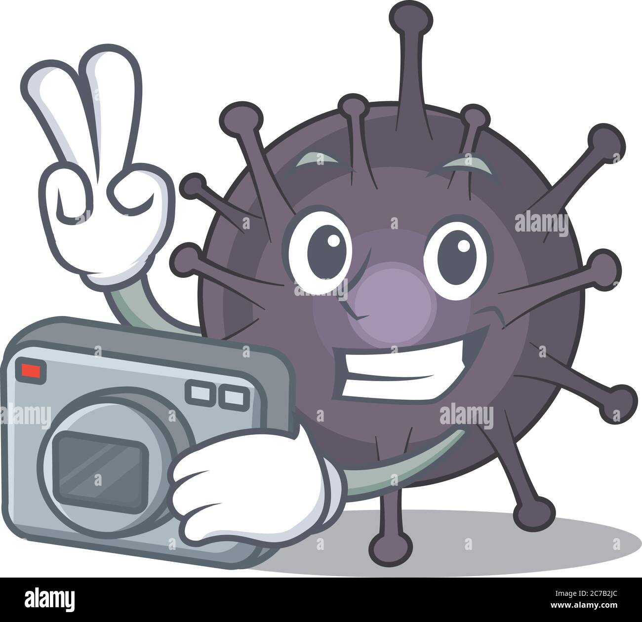 a proficient photographer salmonella cartoon design concept working ...