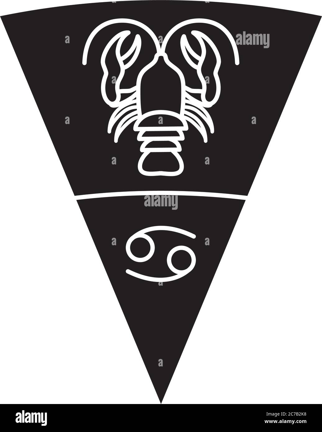 astrology concept, crab symbol of cancer sign over white background ...